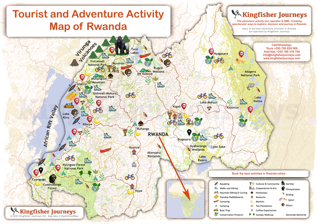 Rwanda Map - KINGFISHER JOURNEYS